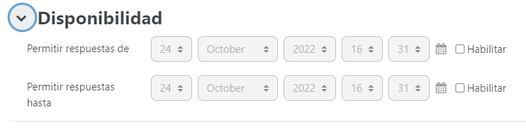 Configuración Encuesta